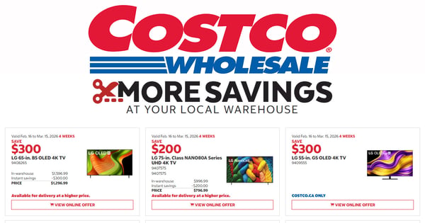 Costco Launches “More Savings” Event With Up to $500 Off TVs and ...