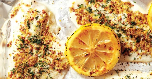 Broiled Dijon-crusted sole with lemons Recipe - Flyers Online