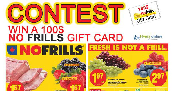 Online Contest: Win a 100$ No Frills Gift Card | Flyers Online
