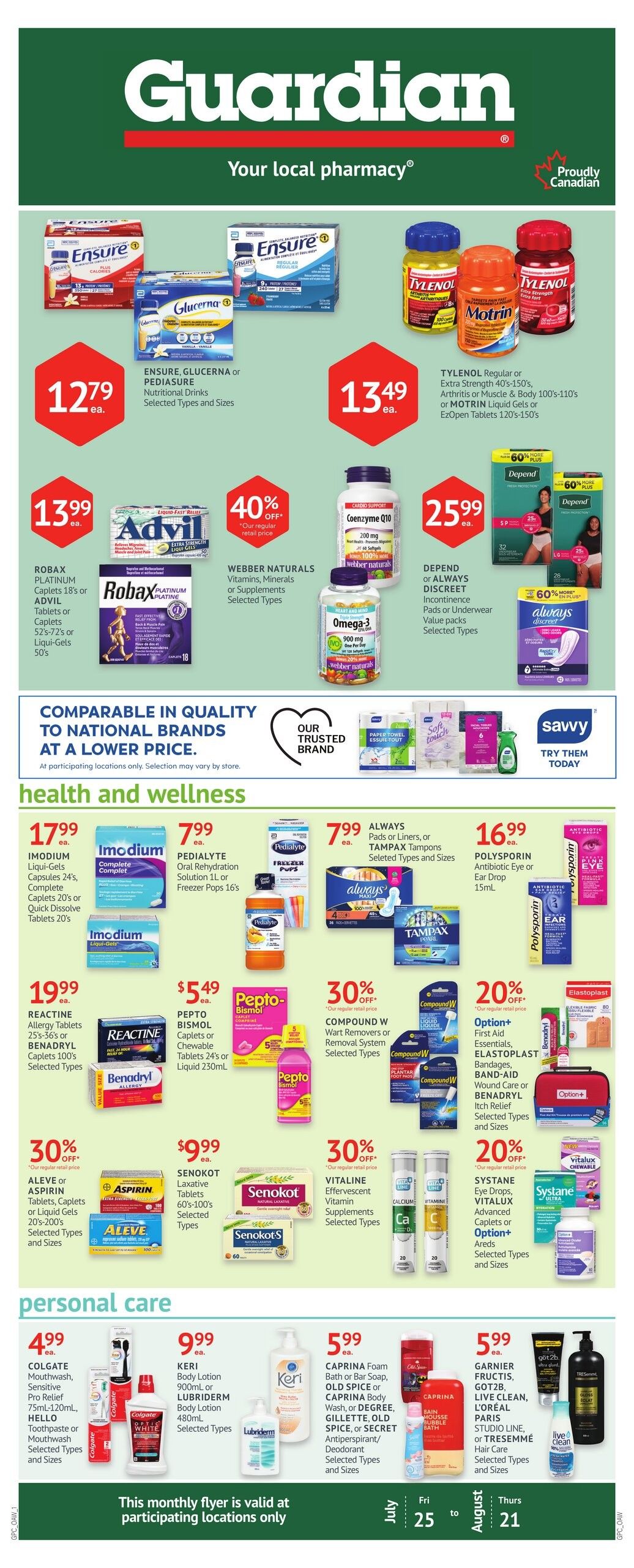 Guardian IDA Pharmacies - Monthly Savings Flyer from Jul 25th to Aug 21st 2025 - Flyers Online