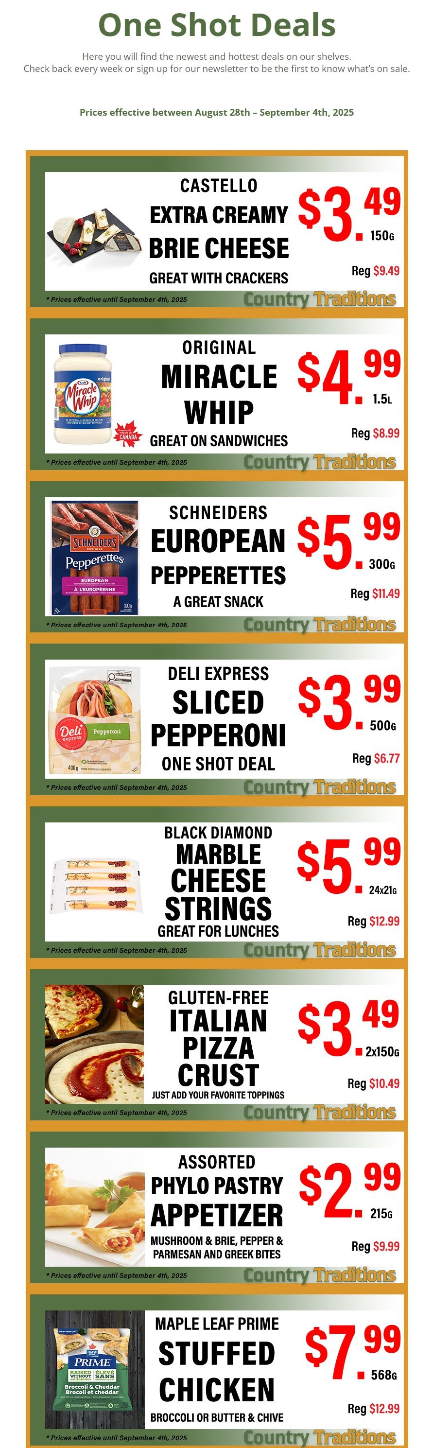 Country Traditions - One Shot Deals Flyer from Aug 28th to Sep 4th 2025 ...