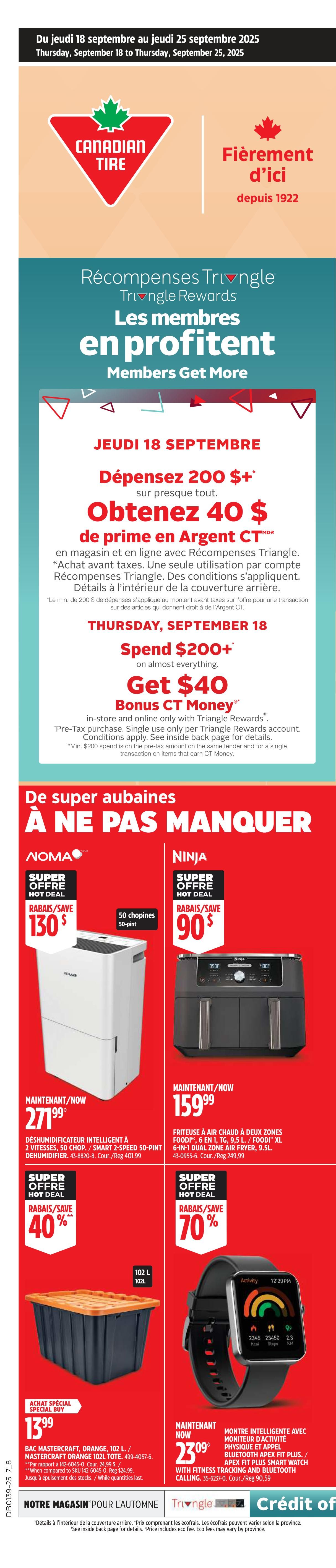 Canadian Tire - Quebec - Weekly Flyer Specials from Sep 18th to Sep ...