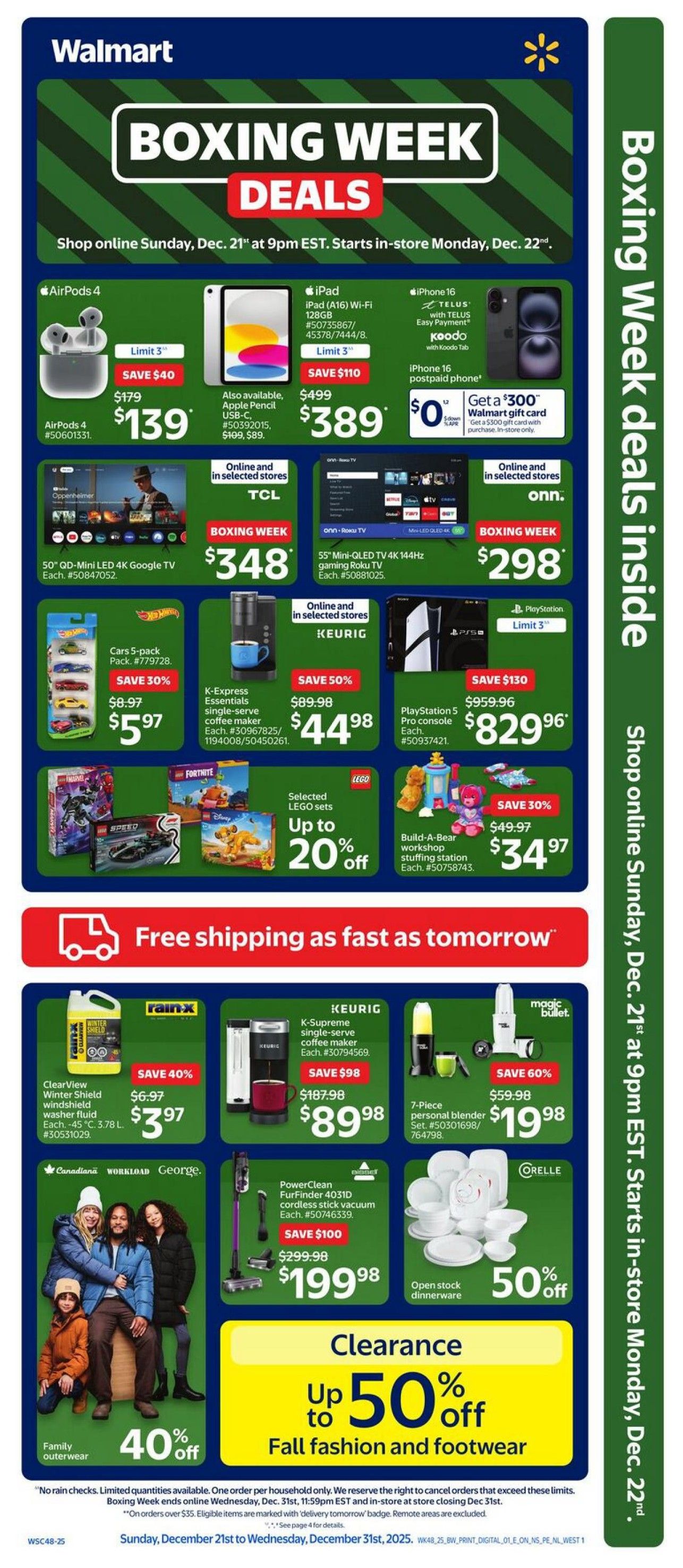 Walmart Canada - Boxing Week Deals Flyer from Dec 21st to Dec 31st 2025 ...