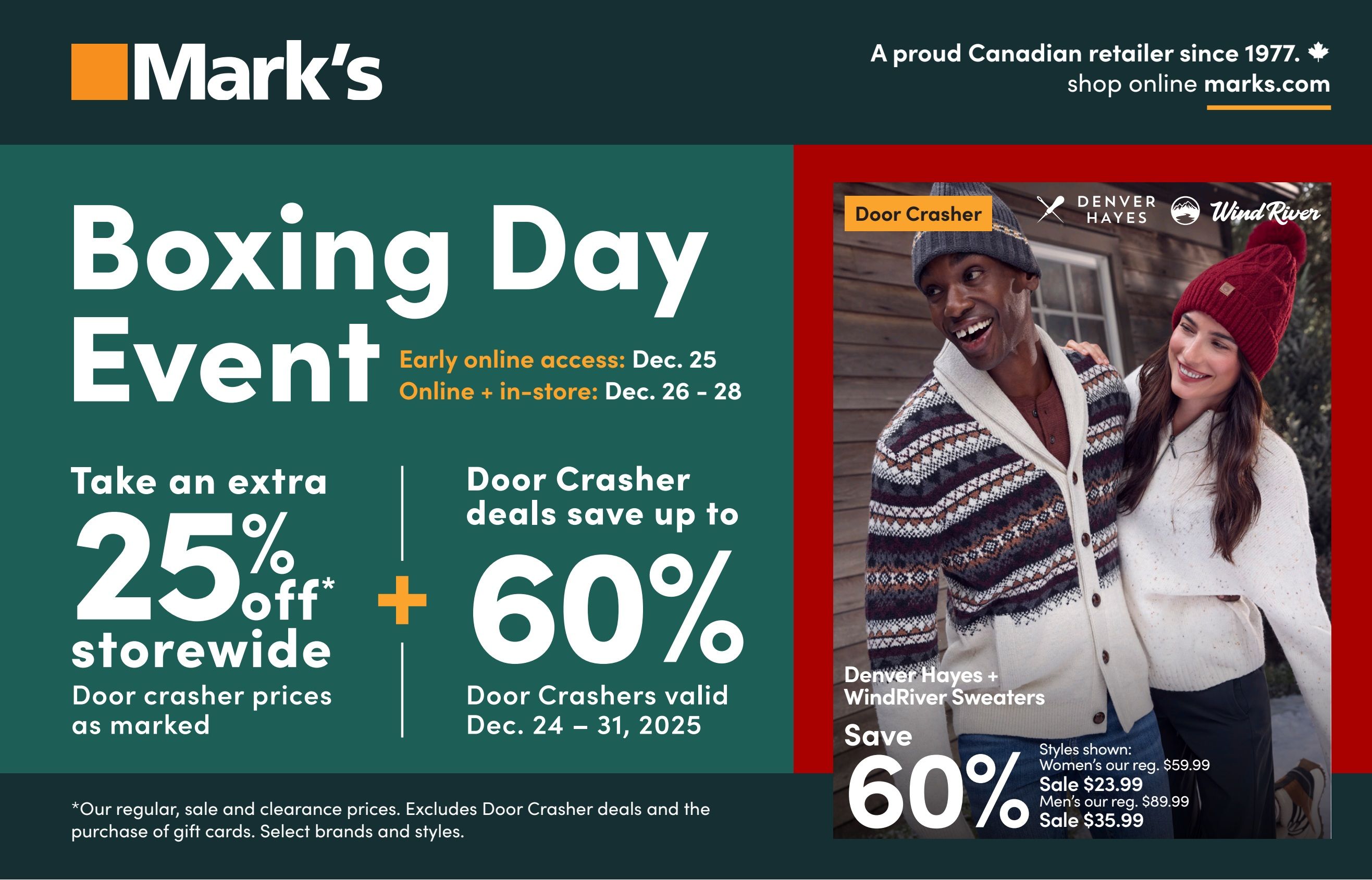 Mark's - Boxing Week Sale Flyer from Dec 24th to Dec 31st 2025 - Flyers ...
