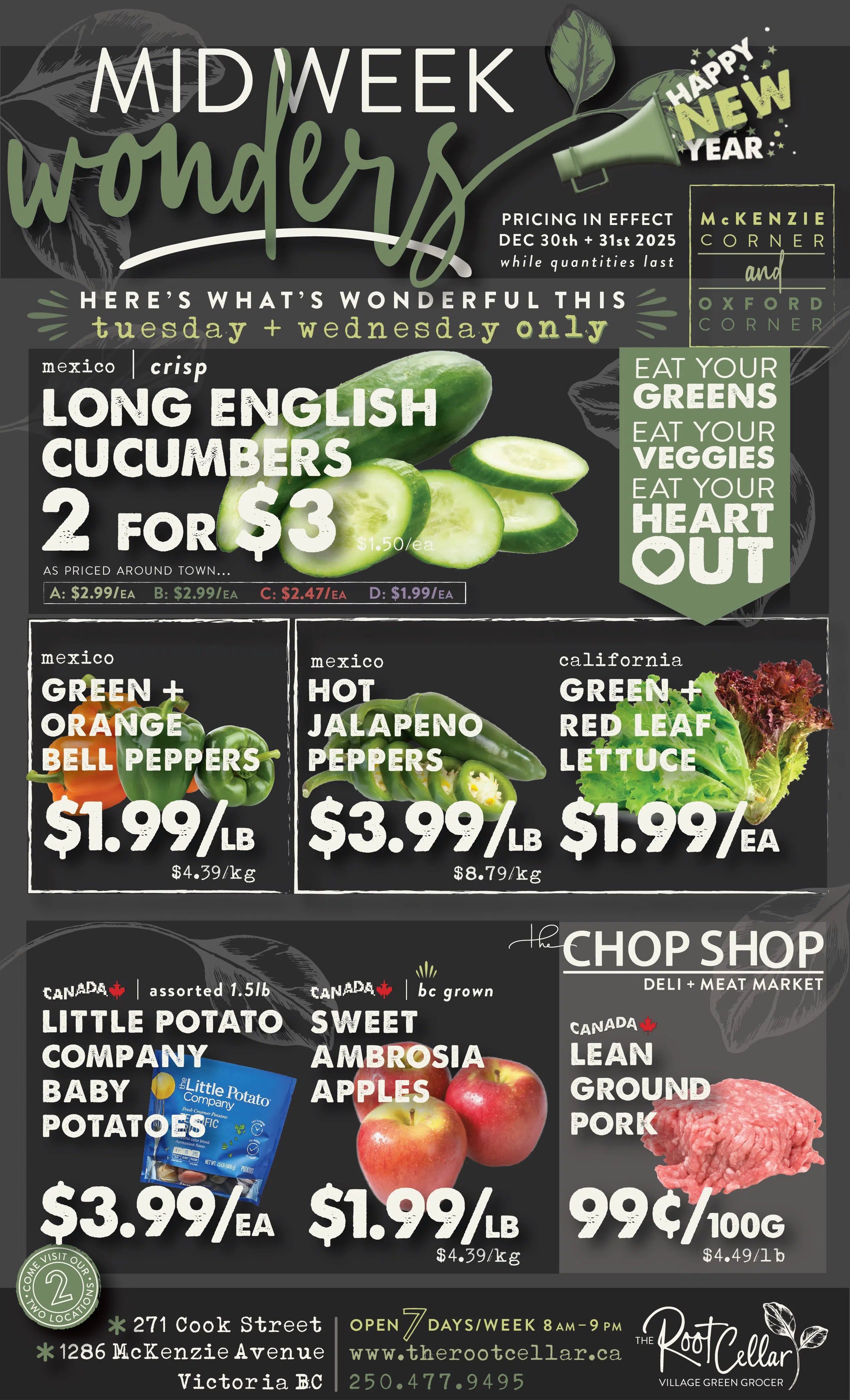 The Root Cellar - Mid Week Specials Flyer from Dec 30th to Dec 31st ...