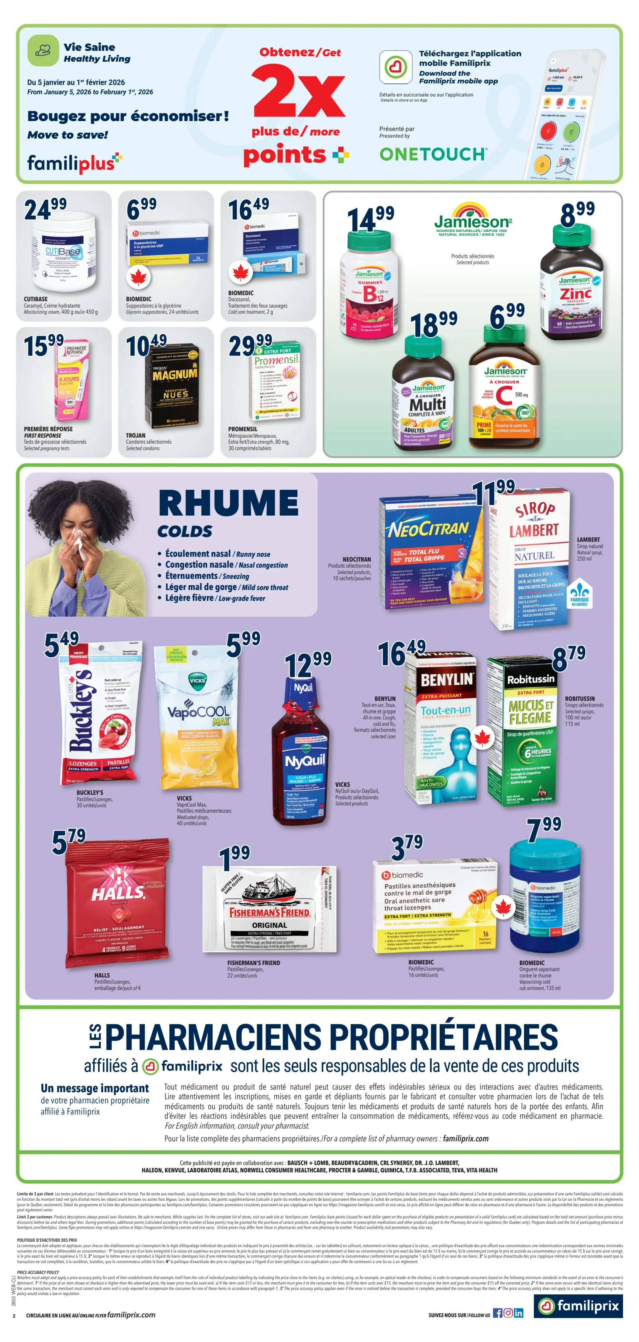 Familiprix - Clinical Flyer from Jan 15th to Jan 21st 2026 - Flyers Online