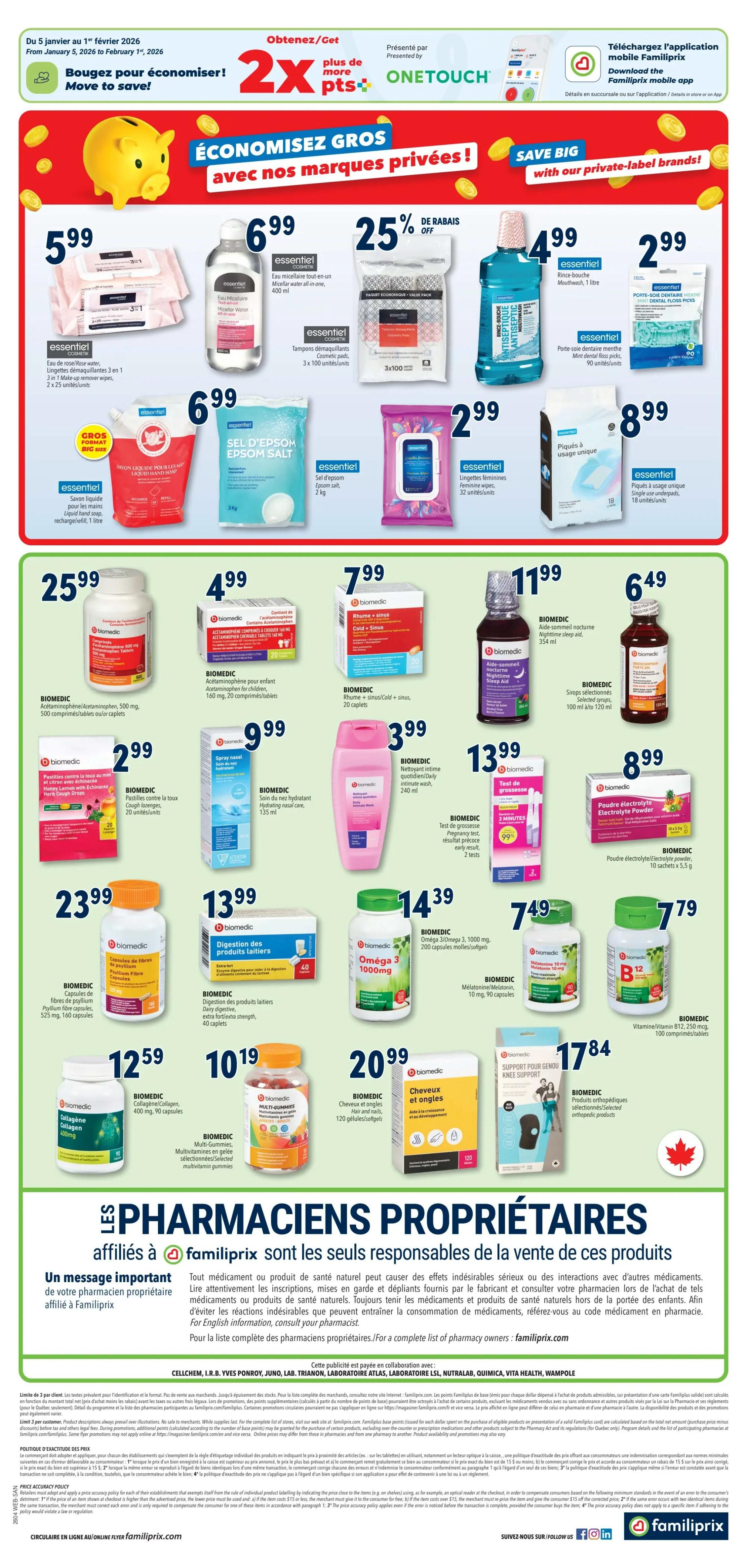 Familiprix - Health Flyer from Jan 22nd to Jan 28th 2026 - Flyers Online